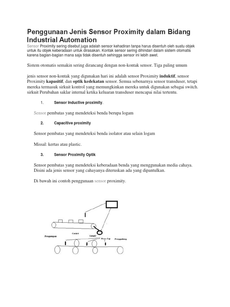 Penggunaan Jenis Sensor Proximity Dalam Bidang Industrial Automation | PDF
