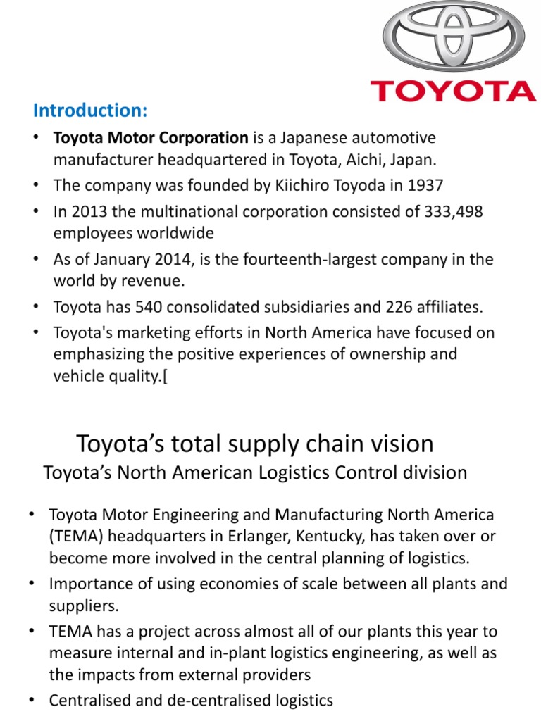 Toyota's Supply Chain | PDF | Toyota | Vehicle Industry