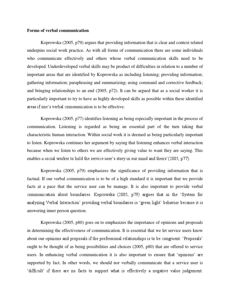 Forms of Verbal Communication | PDF | Interpersonal Relationships ...
