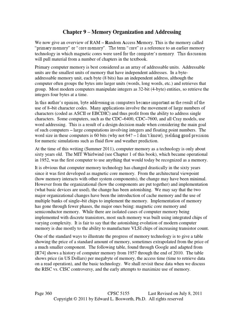 Memory Organization and Addressing | PDF | Dynamic Random Access Memory | Random Access Memory