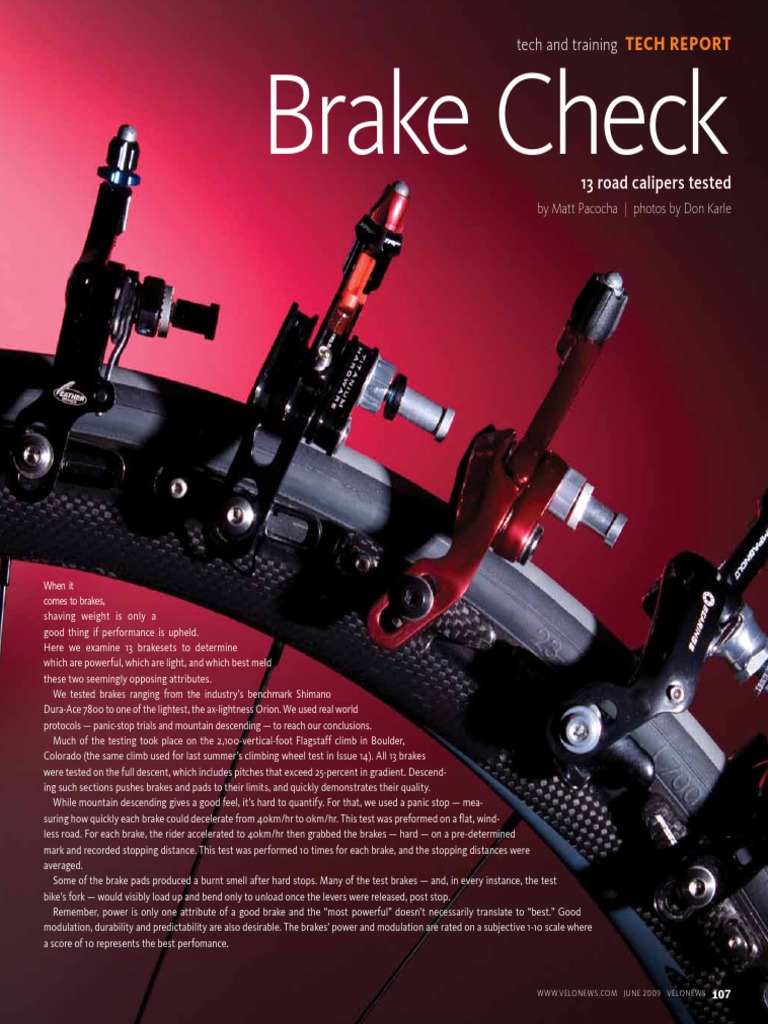 Brake Check: 13 Road Calipers Tested | PDF | Machines | Vehicles