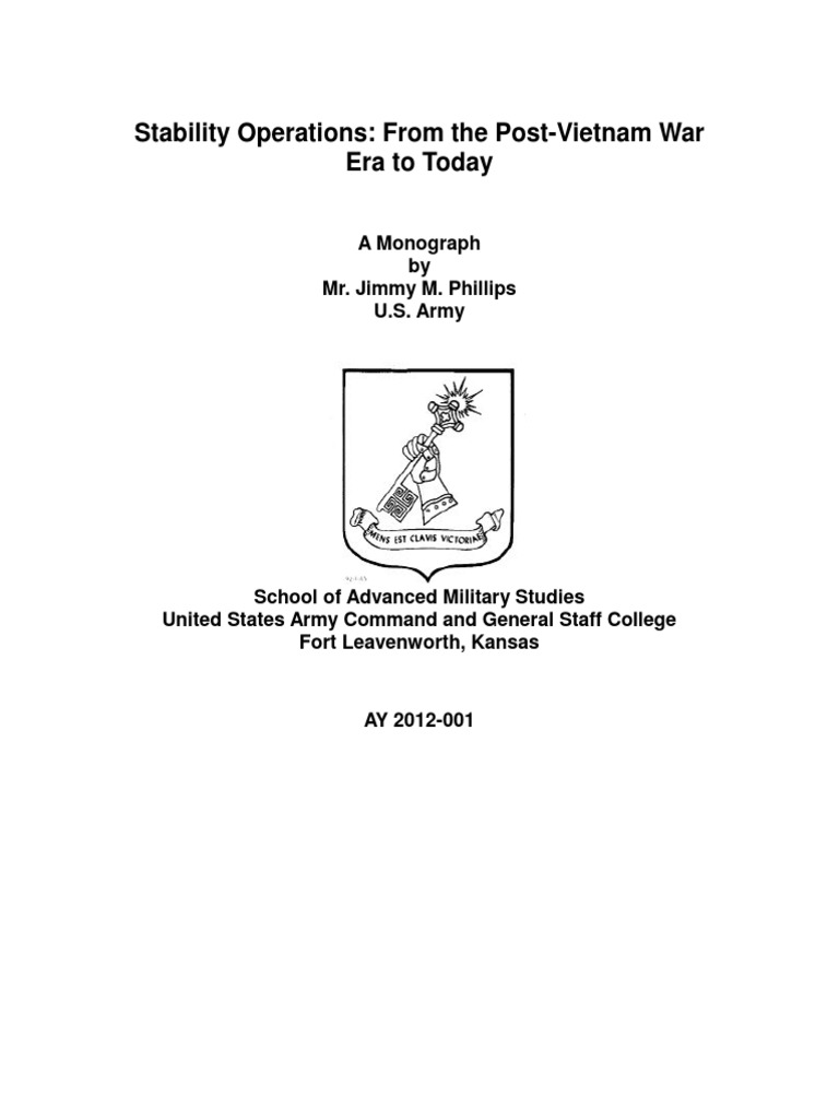 Stability Operations: From The Post-Vietnam War Era To Today | PDF ...