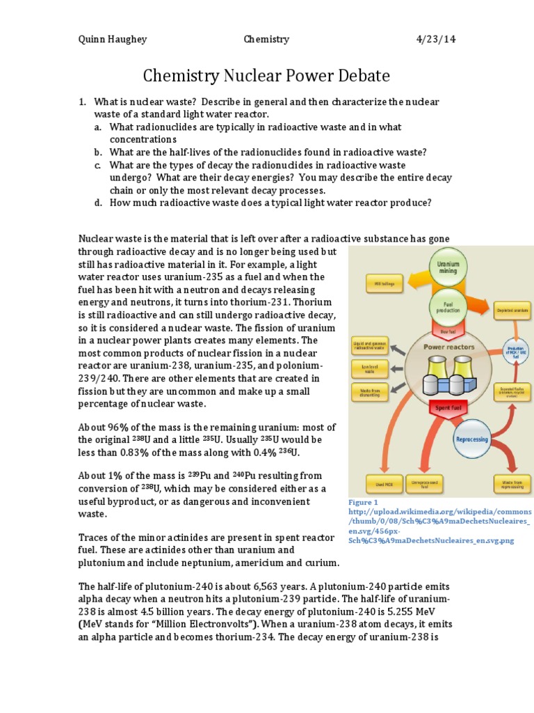 Chemistry Nuclear Power Debate Draft 2 | PDF | Uranium | Radioactive Waste