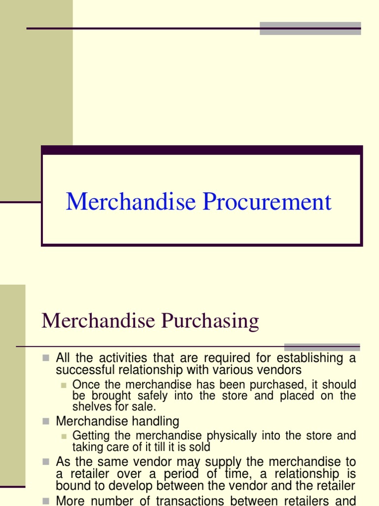 Merchandise Procurement | Download Free PDF | Retail | Brand
