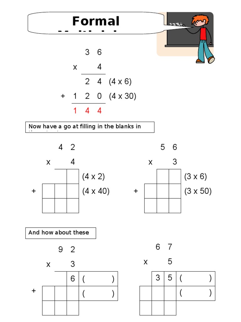 Formal Multiplication Practice Exercises | PDF