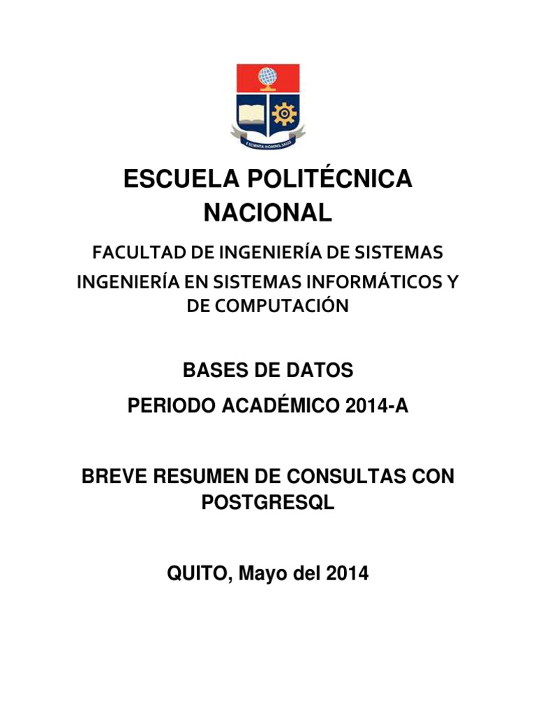 PostgreSQL - Conceptos Básicos | PDF | SQL | Postgre Sql