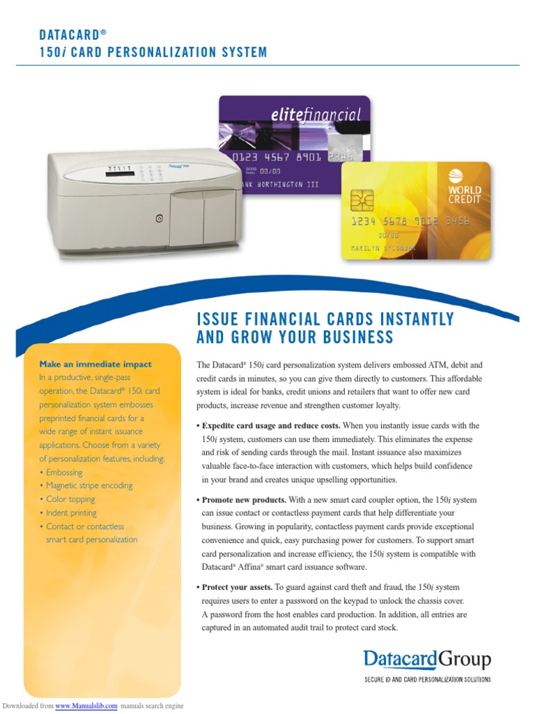 Issue Financial Cards Instantly and Grow Your Business: Datacard 150 I ...