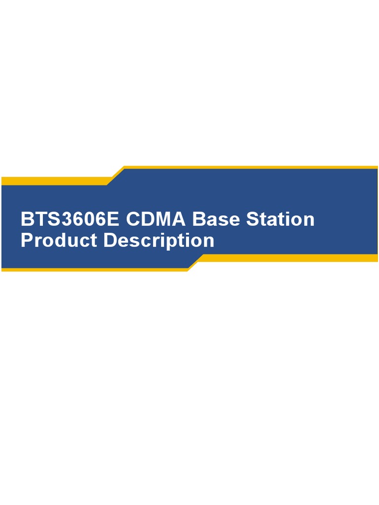 Cdma Bts 3606e | PDF | Data Transmission | Telecommunications