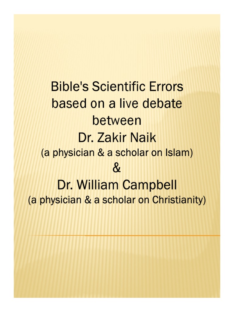 Scientific Errors in the Bible Debate | PDF | Religion & Spirituality