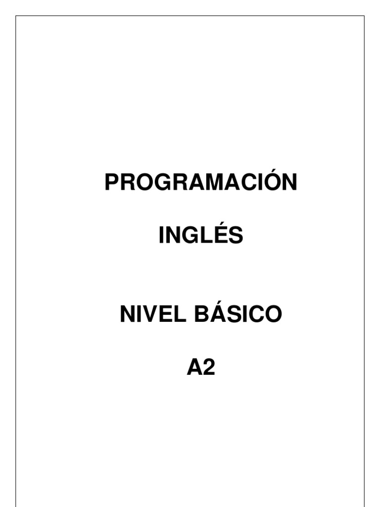 Ingles Nivel Basico | PDF | Salón de clases | Aprendizaje