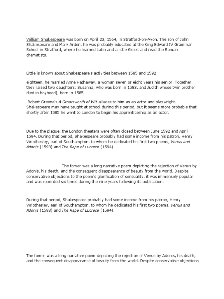 Draft Project William | PDF | William Shakespeare | English Renaissance