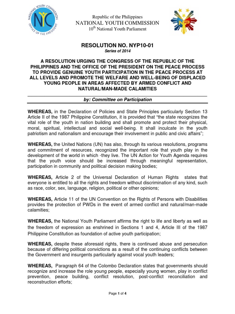A RESOLUTION URGING THE CONGRESS OF THE REPUBLIC OF THE PHILIPPINES AND ...