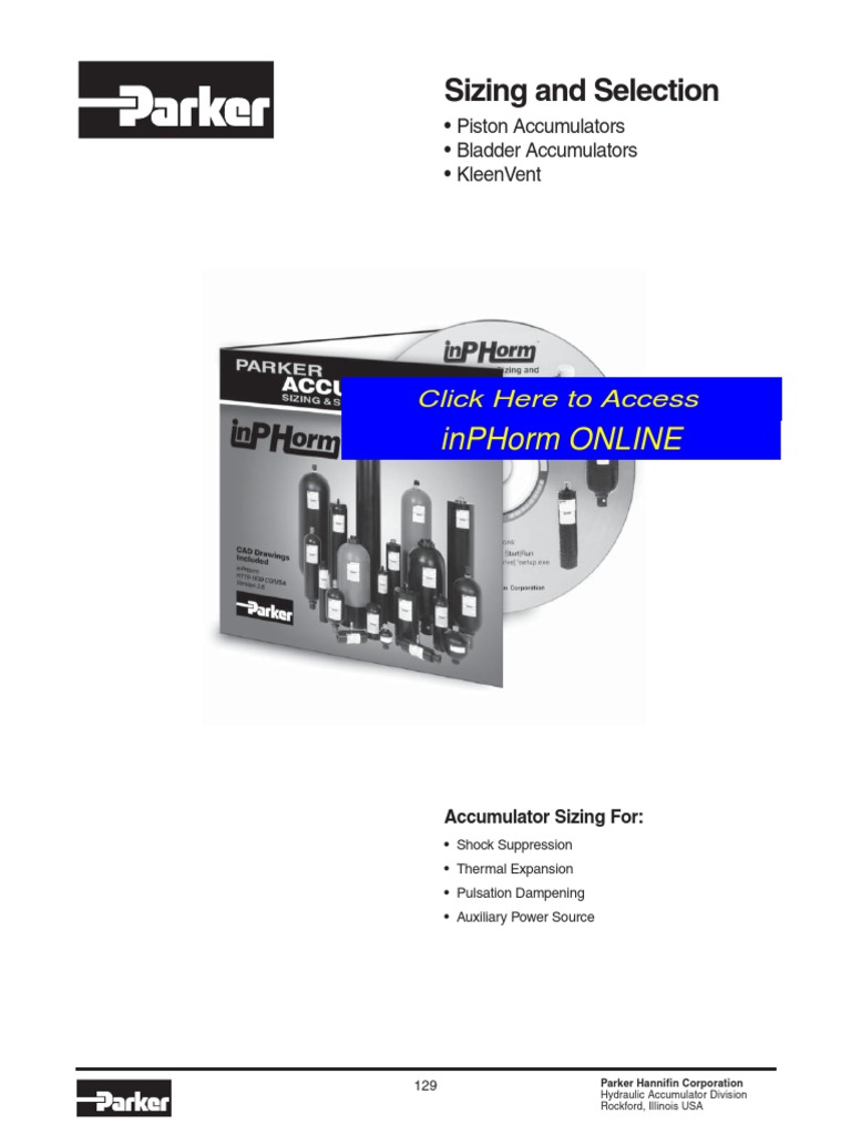 Parker Accumulator Sizing Guide | PDF | Pump | Valve