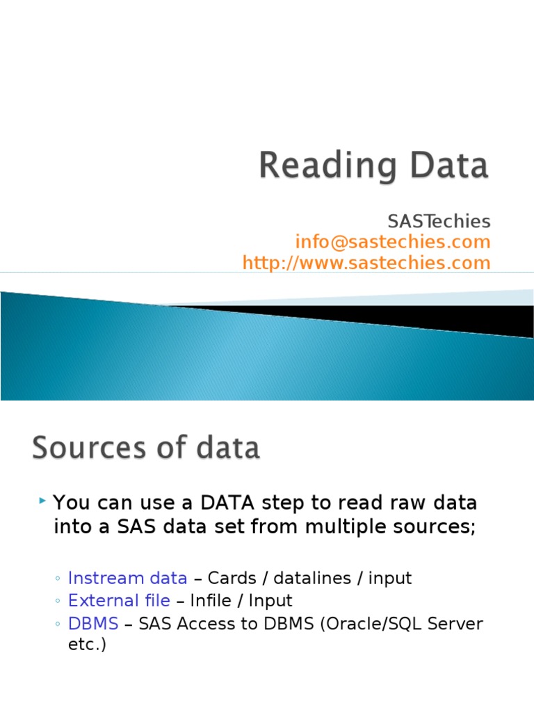 SAS Slides 3: Understanding SAS Data Step Processing | PDF