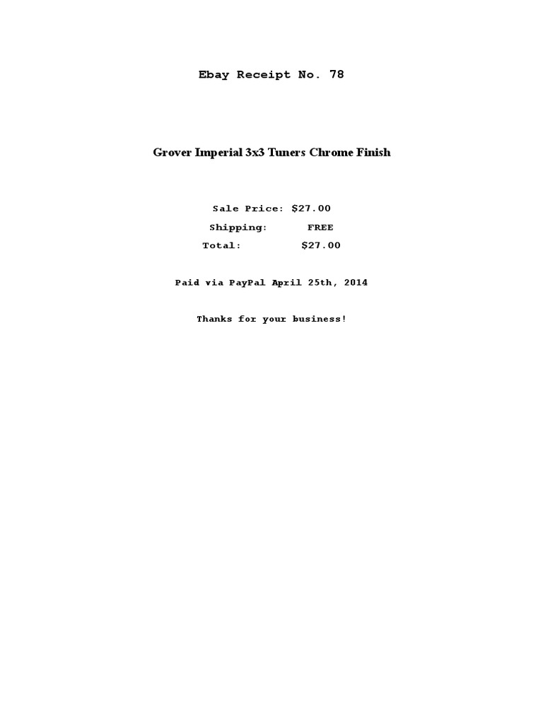Ebay Receipt No. 78b | PDF