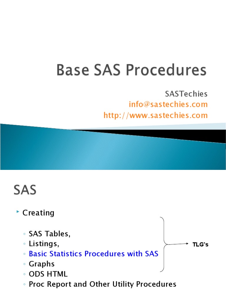 SAS PROC TABULATE Guide and Examples | PDF | Sas (Software) | Statistics