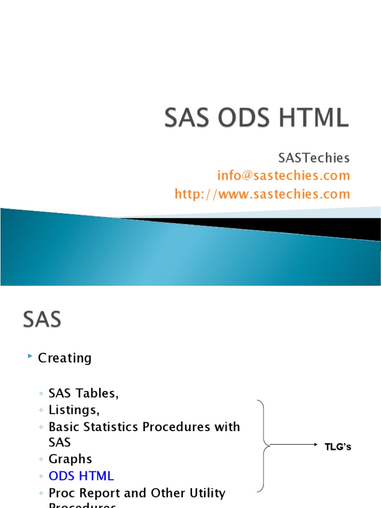 SAS Slides 10: ODS HTML | PDF | Sas (Software) | Data Management