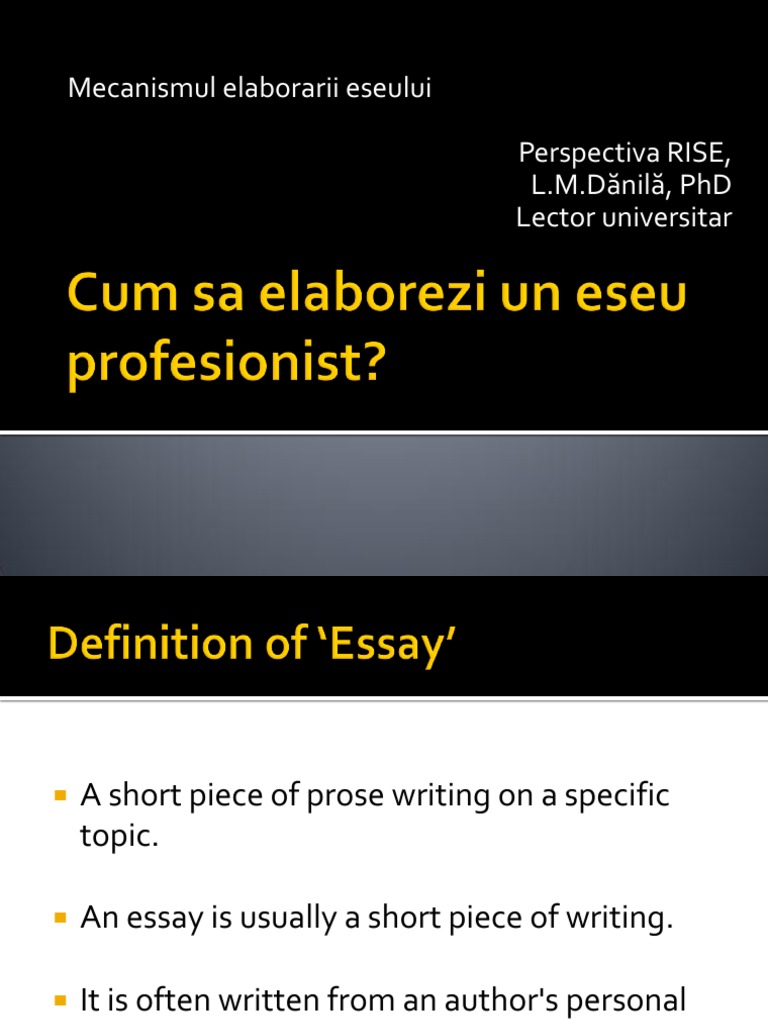 Cum Sa Elaborezi Un Eseu Profi | PDF | Essays | Paragraph