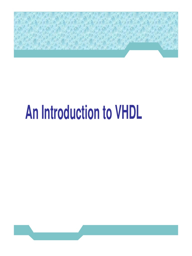 Intro Vhdl1 Pdf Vhdl Computer Programming