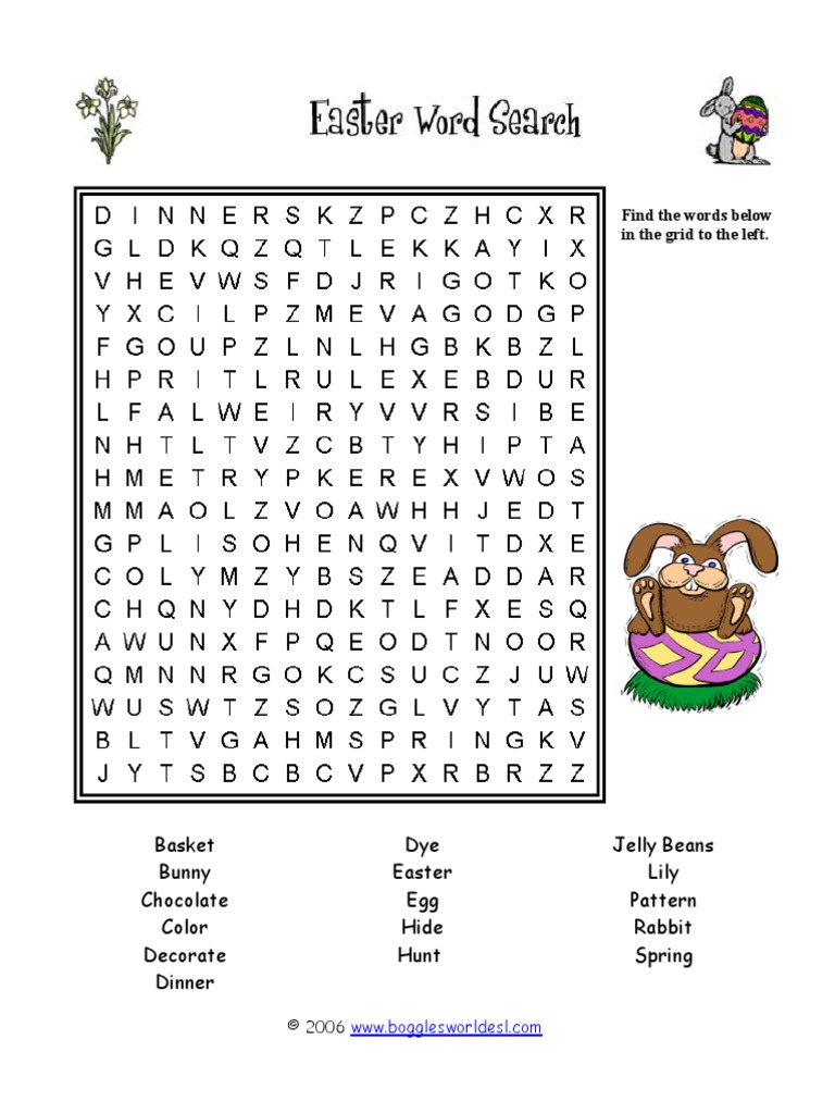 Easter Wordsearch | PDF