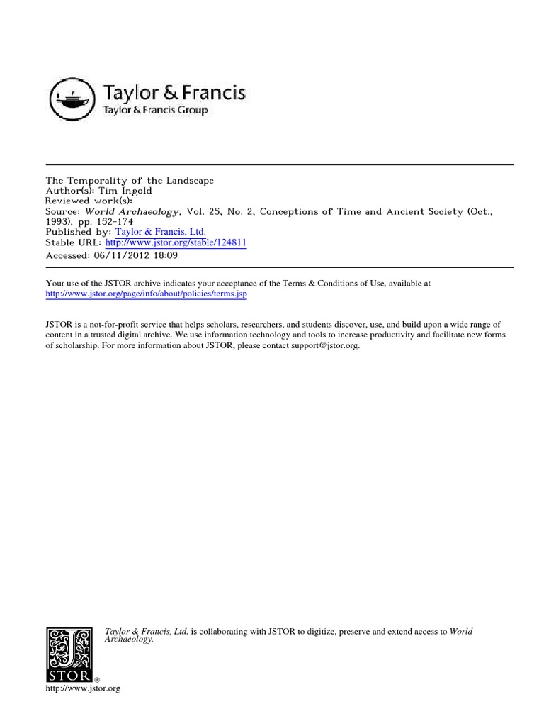 Ingold, Tim. The Temporality of The Landscape | PDF | Museology