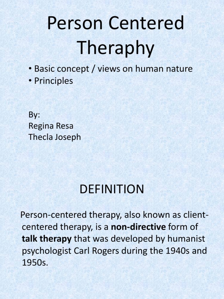 Principles of Person-Centered Therapy | PDF | Psychotherapy | Empathy