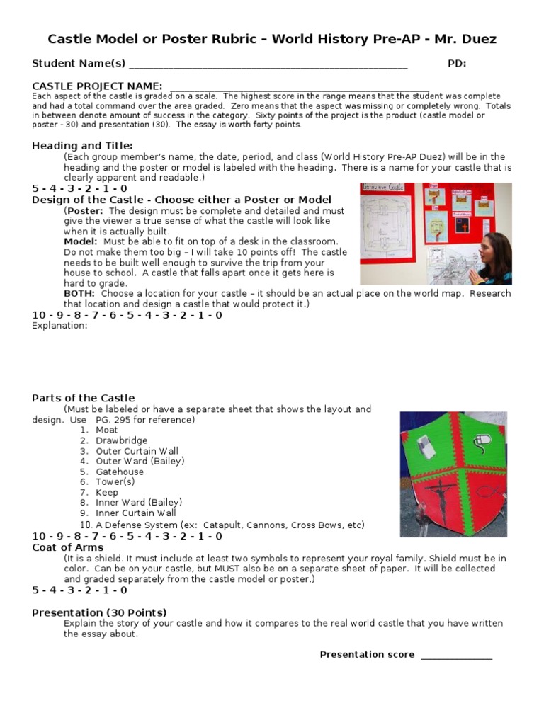 Rubric Castle Project Product | PDF | Castle