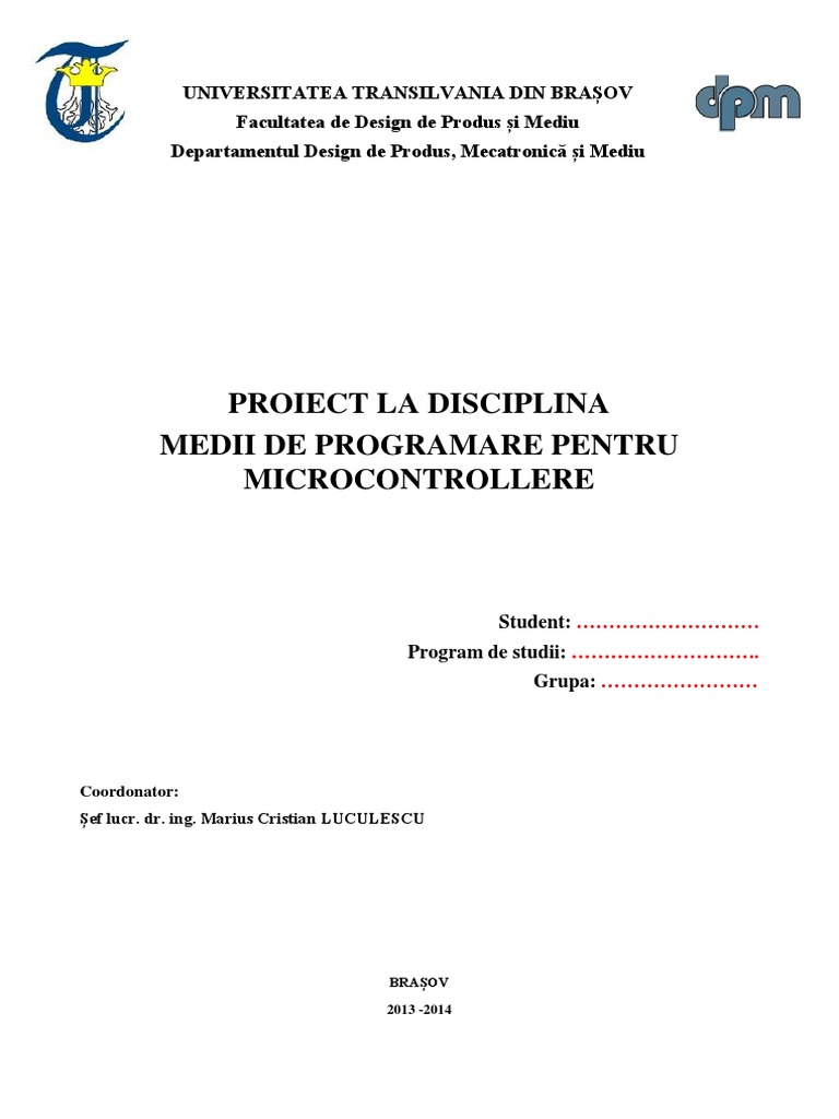 Tema Proiect Si Conditii Redactare Proiect | PDF