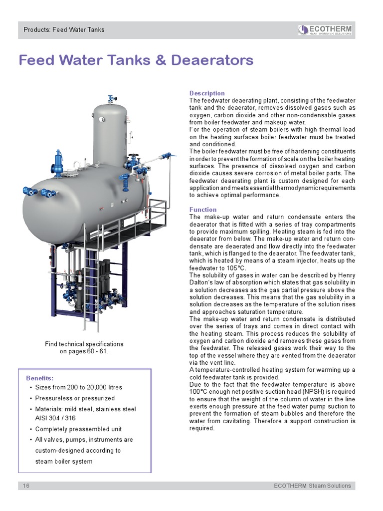 Feed Water Tanks | PDF | Boiler | Transparent Materials