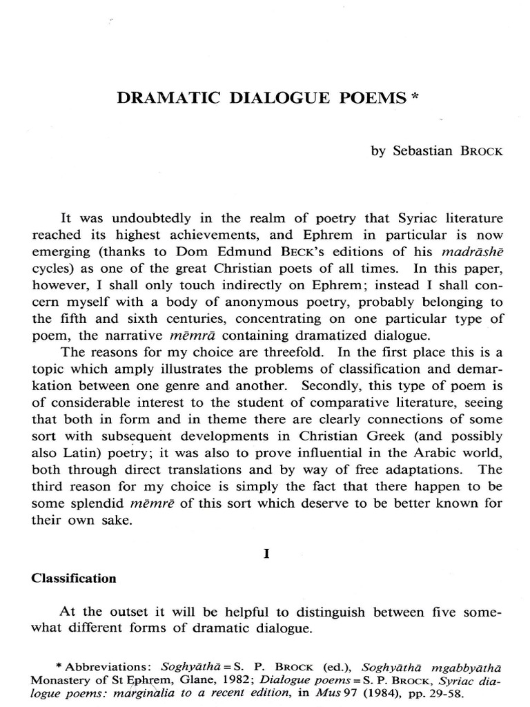 Brock - Dramatic Dialogue Poems | PDF | Poetry | Book Of Genesis
