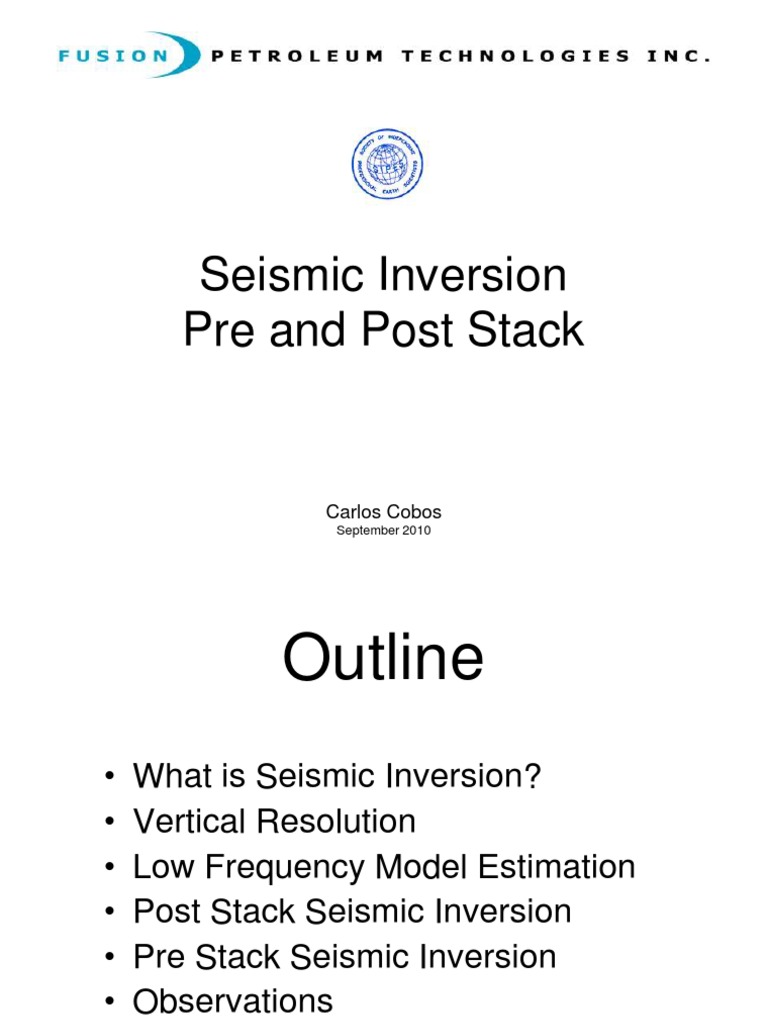 Seismic Inversion | PDF | Reflection Seismology | Mechanics