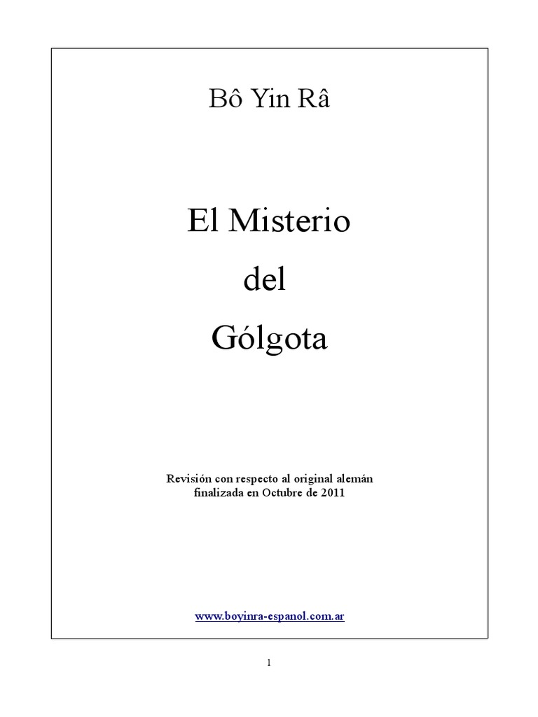 El Misterio del Gólgota de Bô Yin Râ | PDF | Religión y creencia