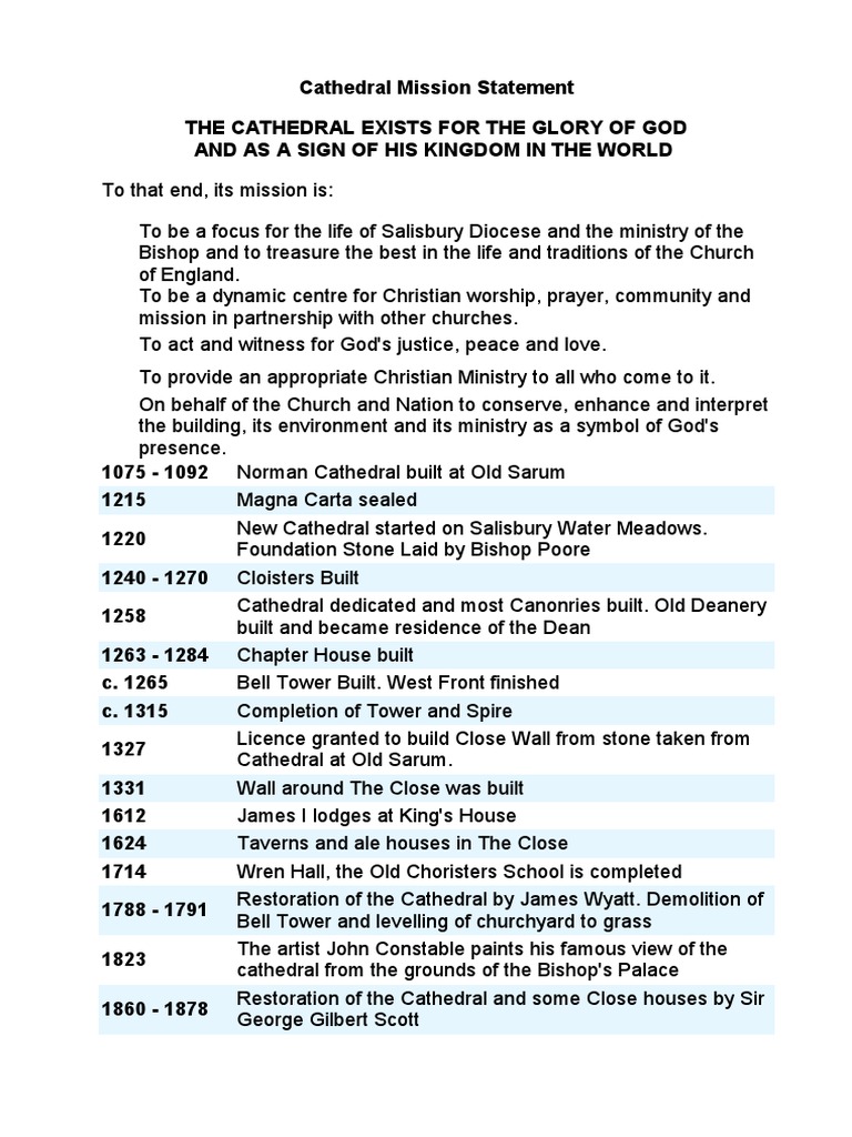 Cathedral Mission Statement | PDF