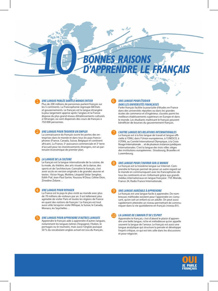 10 Raisons d'Apprendre le Français | PDF | Langue française | France