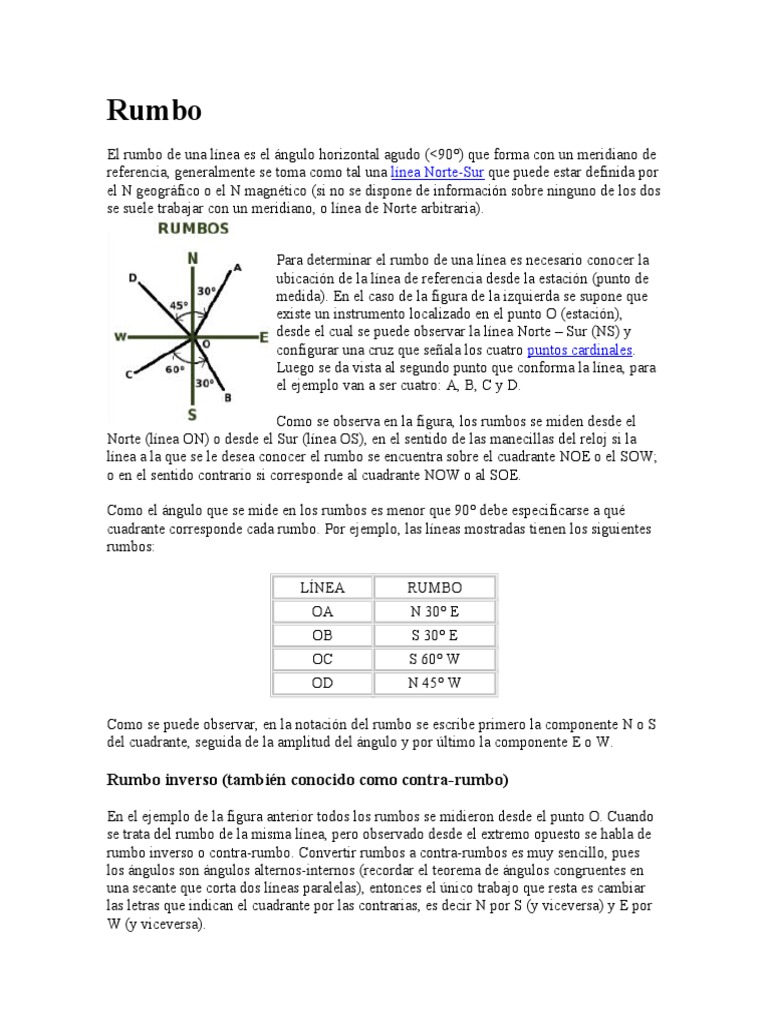 Medición de Rumbos y Azimutes | PDF