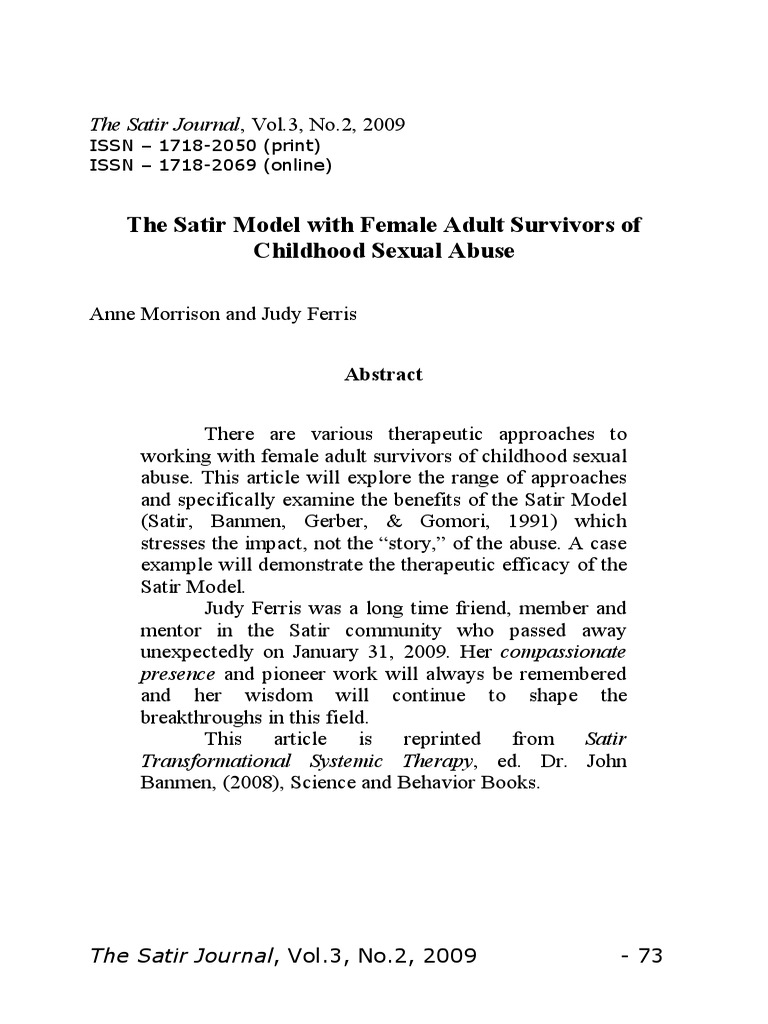 Satir Model for Abuse Survivors | PDF | Psychotherapy | Anger