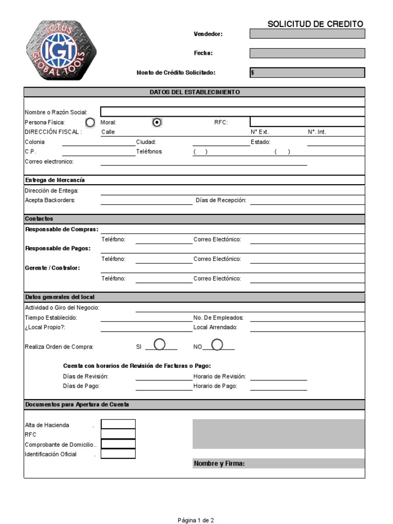 Solicitud de Credito - Formato PDF | PDF