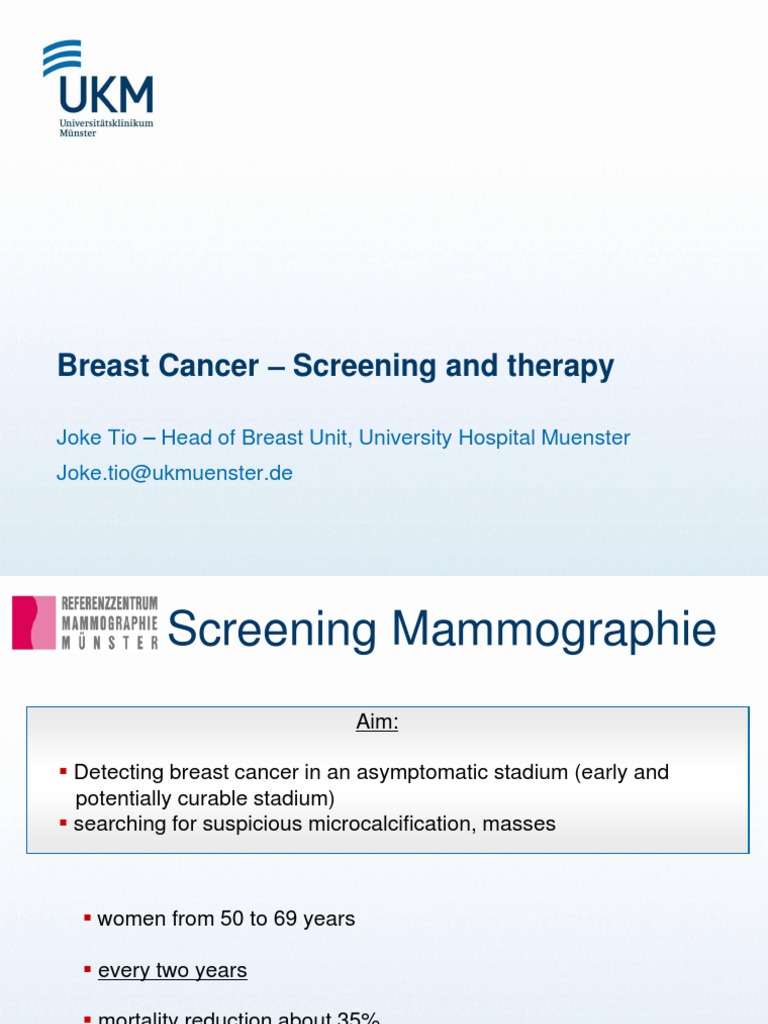 Breast Cancer Screening and Therapy | PDF