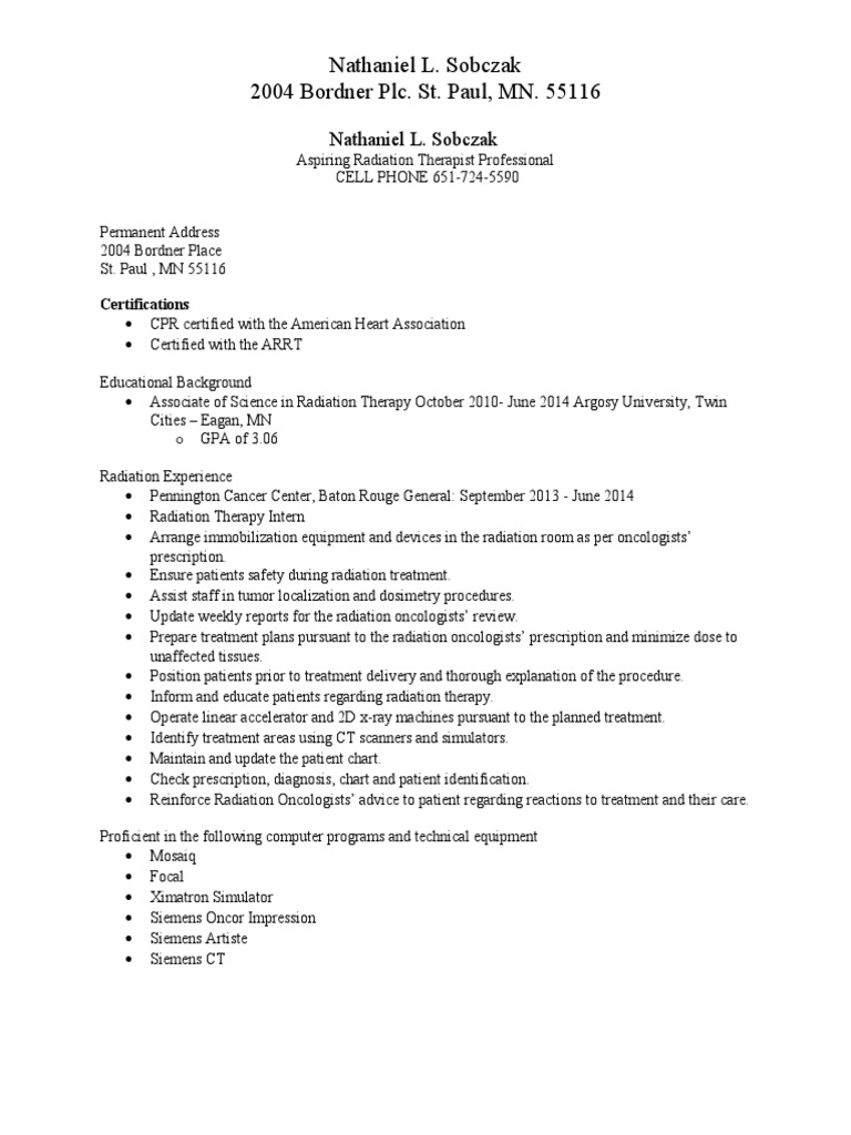 Nate RT Resume | PDF | Nature | Wellness