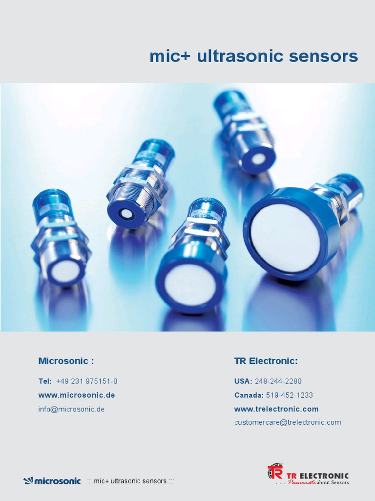 mic+ Ultrasonic Sensors Product Catalogue | PDF | Sensor | Ultrasound