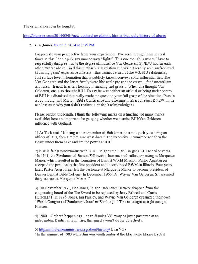 Brian Sikma's Pastor's Relationship With Bill Gothard | PDF | Baptists ...