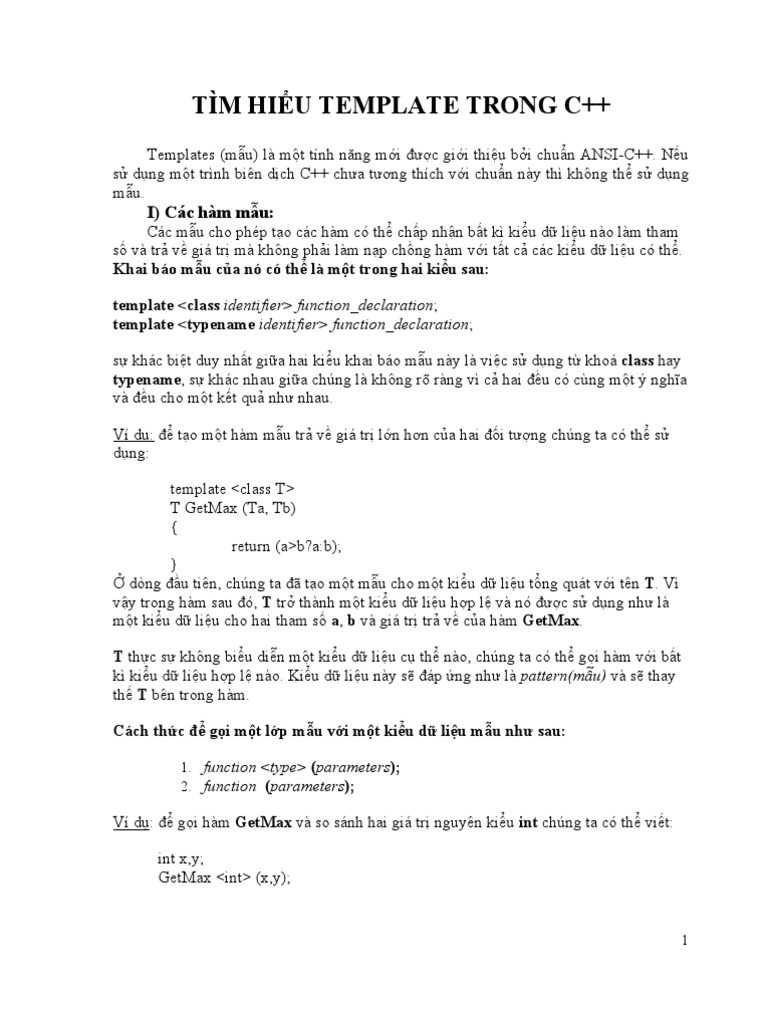Template Trong C++