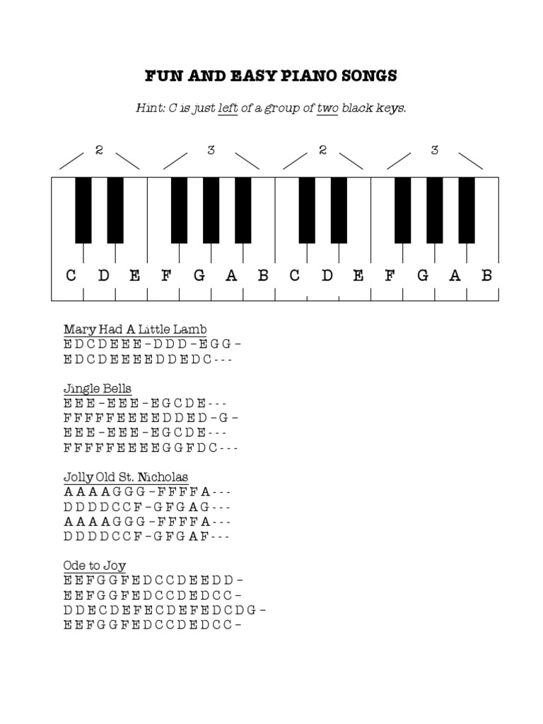 Fun and Easy Piano Songs | PDF | Musical Compositions