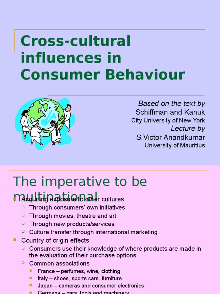 Cross-Cultural Influences in Consumer Behaviour | Consumer Behaviour ...