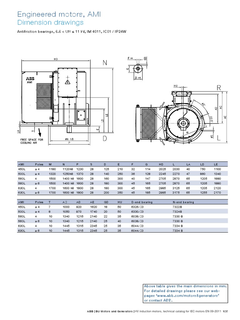 Engineered Motors, AMI: Dimension Drawings | PDF | Electrical ...