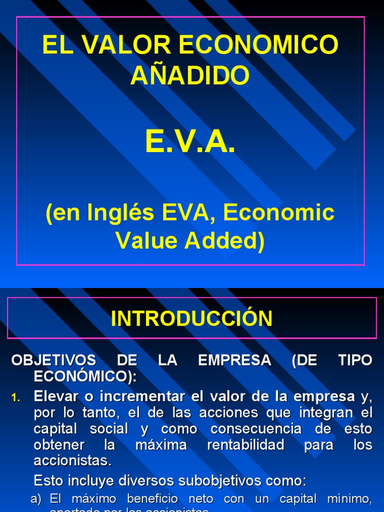 Finanzas II Sesion 5 - EVA | PDF | Rentabilidad sobre recursos propios ...