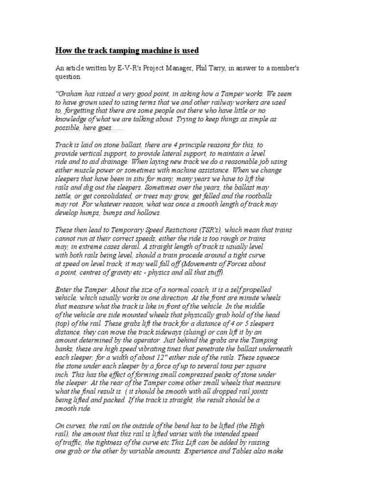 An In-Depth Explanation of Track Tamping and How Track Tamping Machines ...