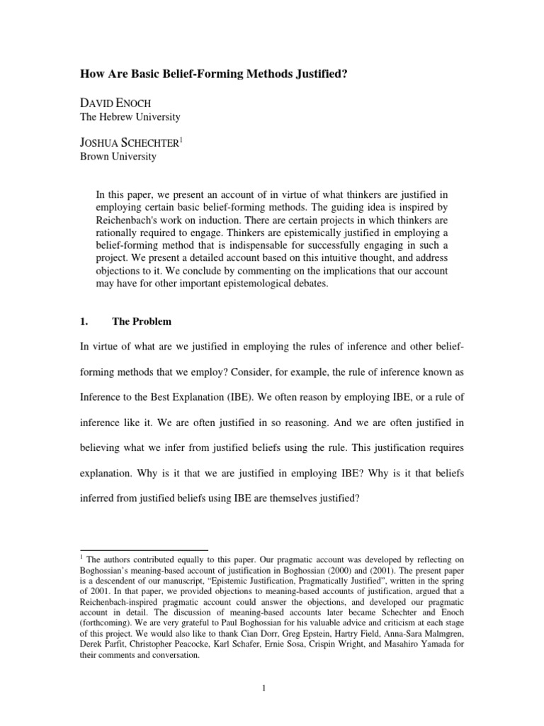 Basic Belief Forming Methods | PDF | Modal Logic | Epistemology