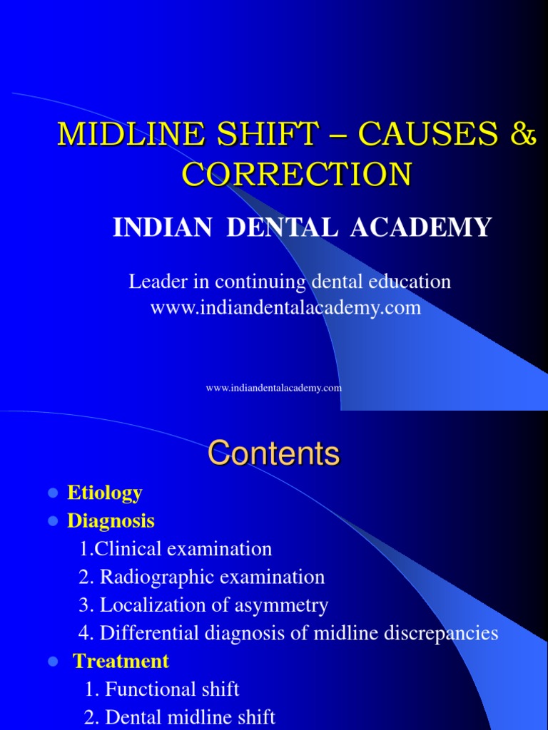 Midline Shift / Orthodontic Courses by Indian Dental Academy | PDF ...