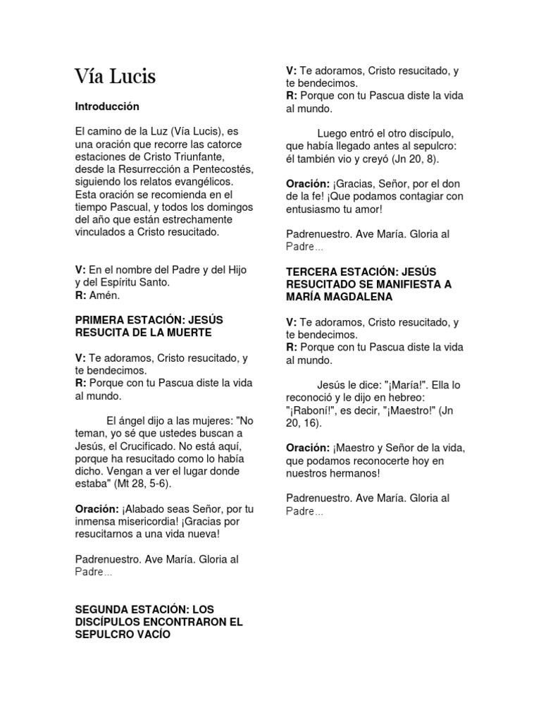 Vía Lucis | PDF | orador del Señor | La resurrección de Jesús